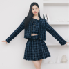 손나은 착용 여자 가을 체크 트위드자켓 플리츠스커트 셋업 20대 결혼식 하객룩 패션 네이버 블로그